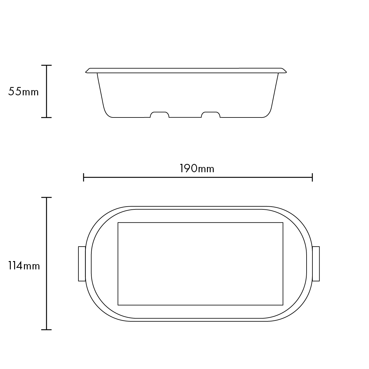 500ml Sugarcane Natural Wide Rectangle Container | ECO friendly ...