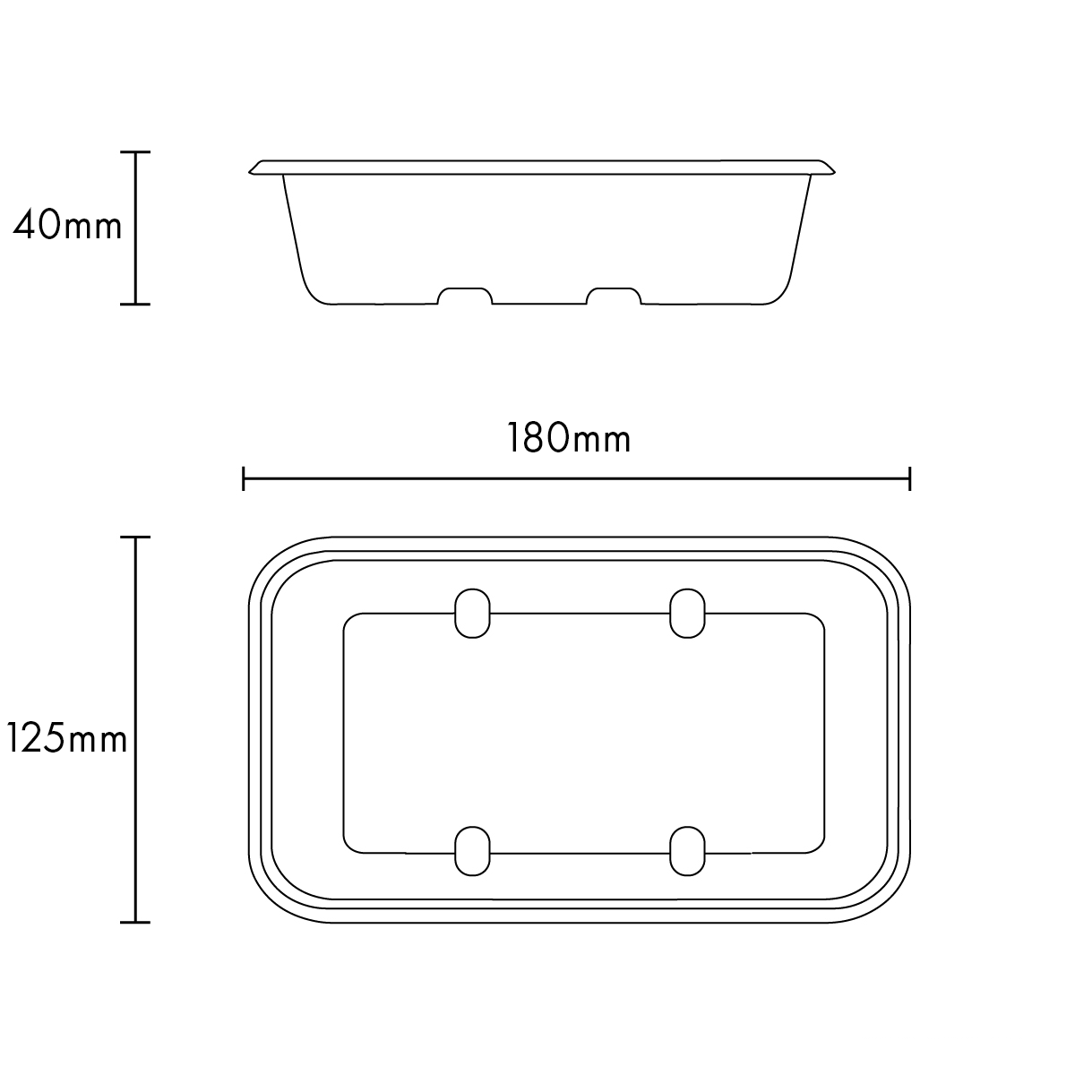 500ml Sugarcane Rectangle Container | ECO friendly | Natural Green Packaging