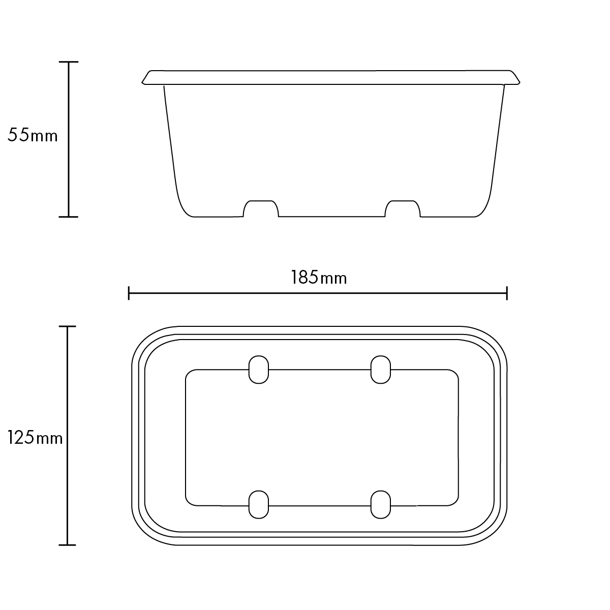 650ml Sugarcane Rectangle Container | ECO friendly | Natural Green Packaging