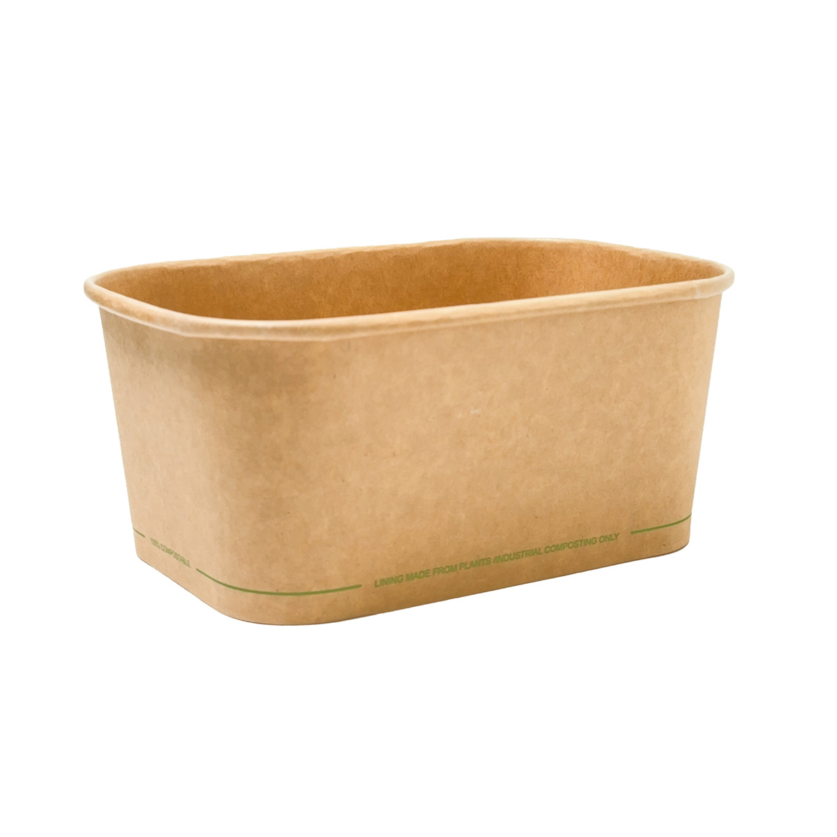 1000ml Kraft PLA Rect Deli Container | ECO friendly | Natural Green ...