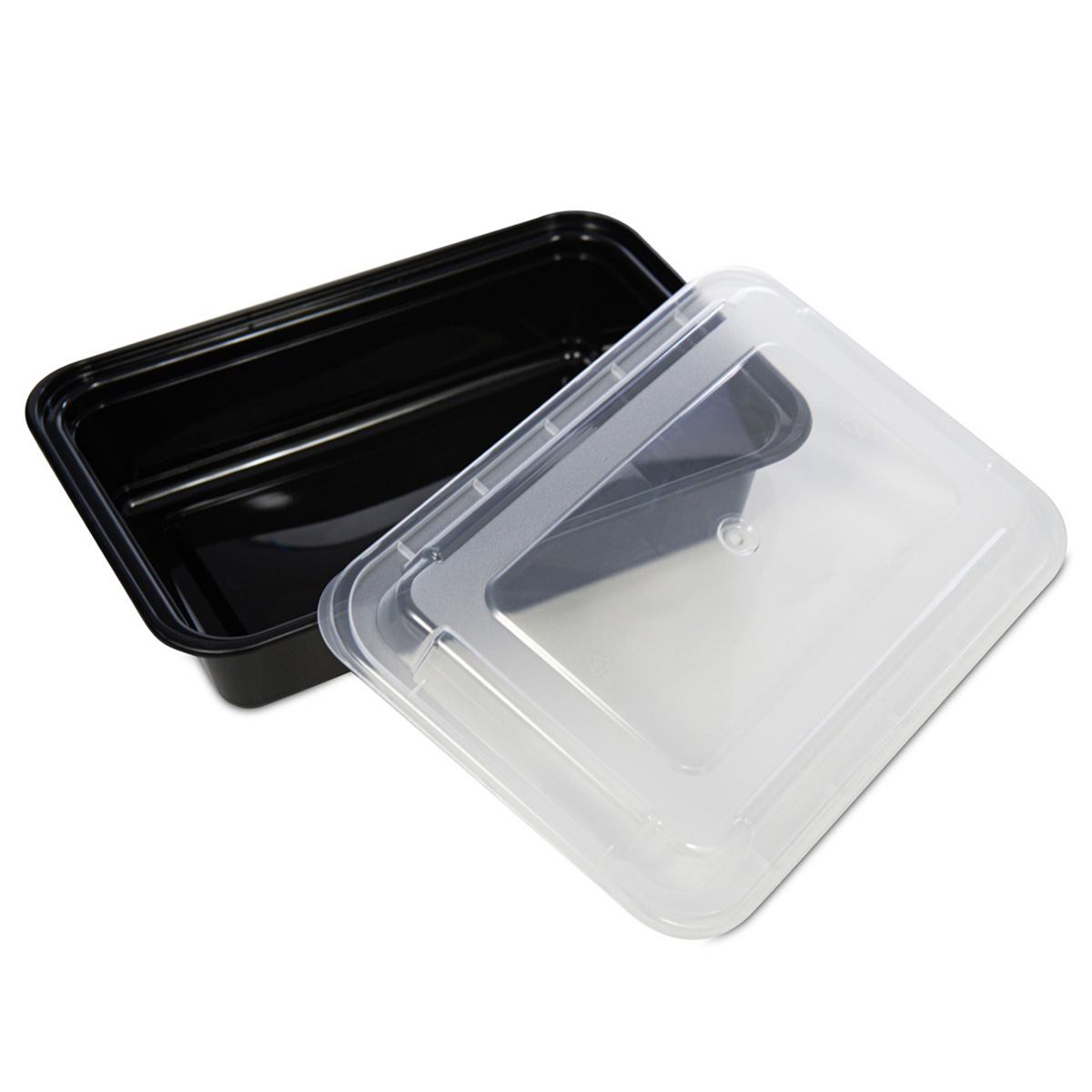 38oz Rectangle Container with Dome Lid Black | ECO friendly | Natural ...