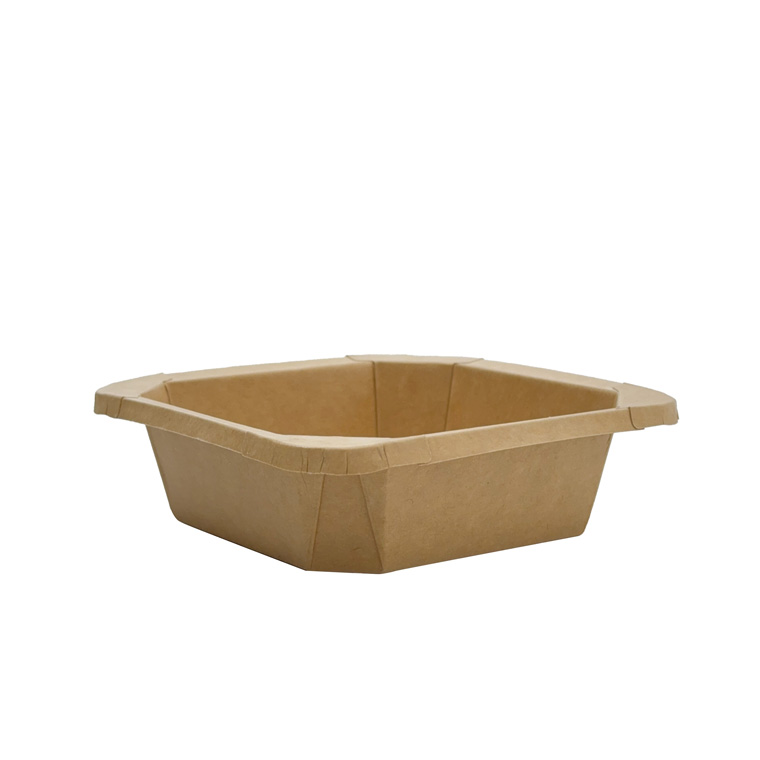 300ml Kraft Paper Square Container | ECO friendly | Natural Green Packaging