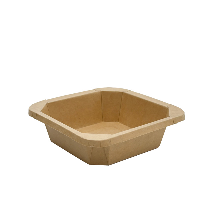300ml Kraft Paper Square Container | ECO friendly | Natural Green Packaging