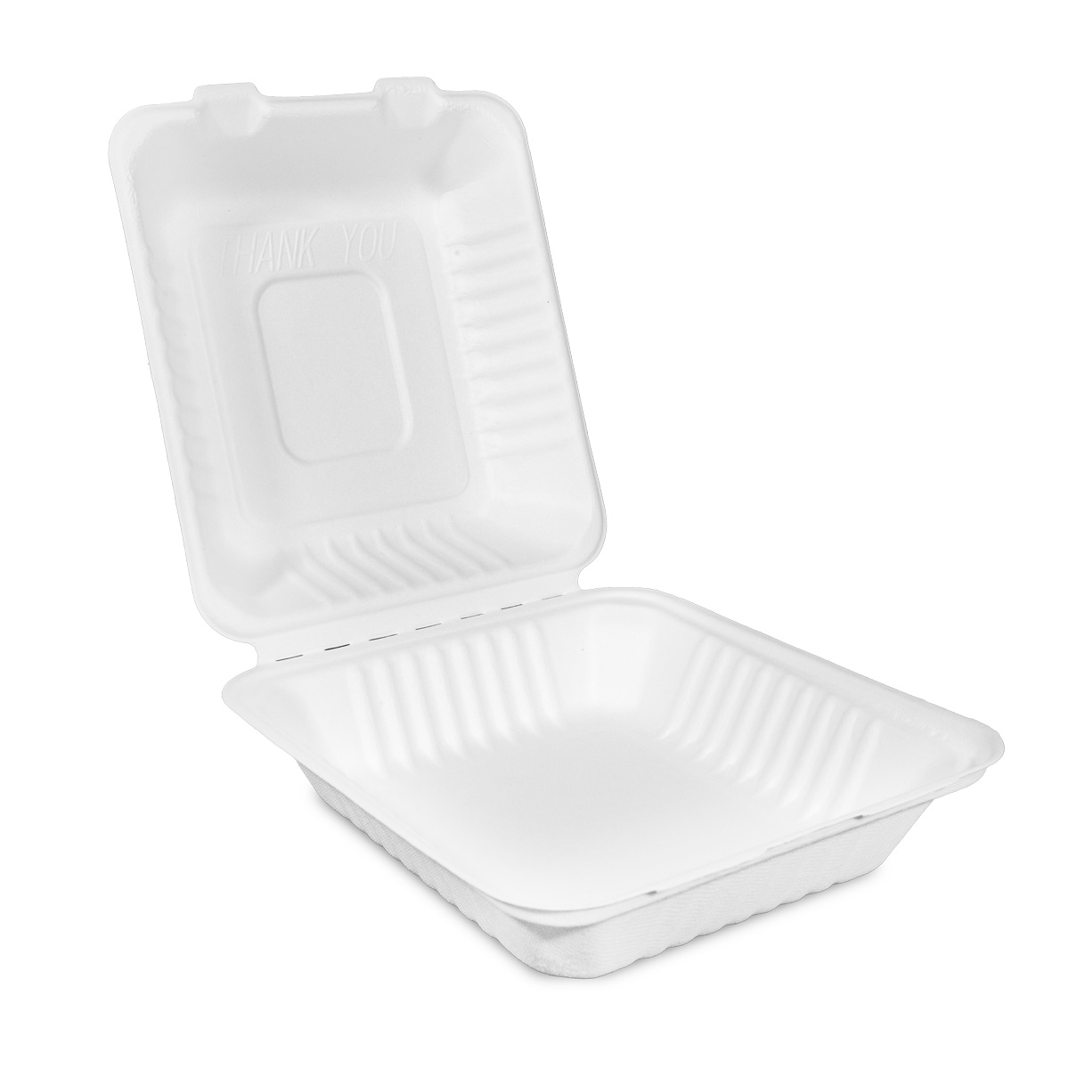 8*8*3 Sugarcane Clamshell | ECO friendly | Natural Green Packaging