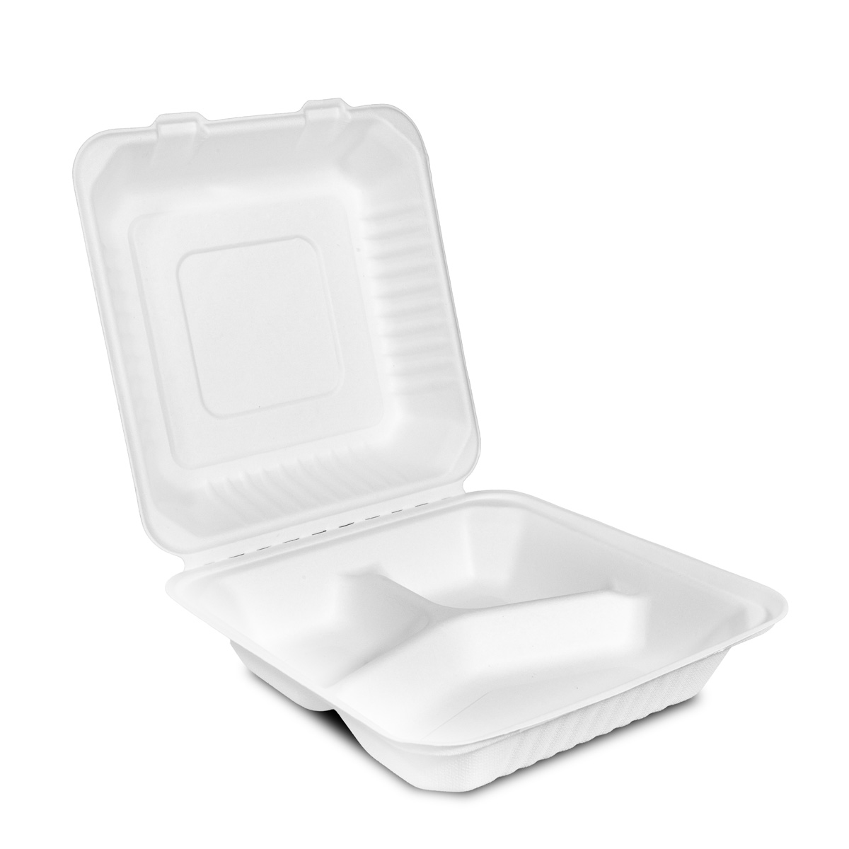 9*9*3 Sugarcane Clamshell 3 Compartment | ECO friendly | Natural Green ...