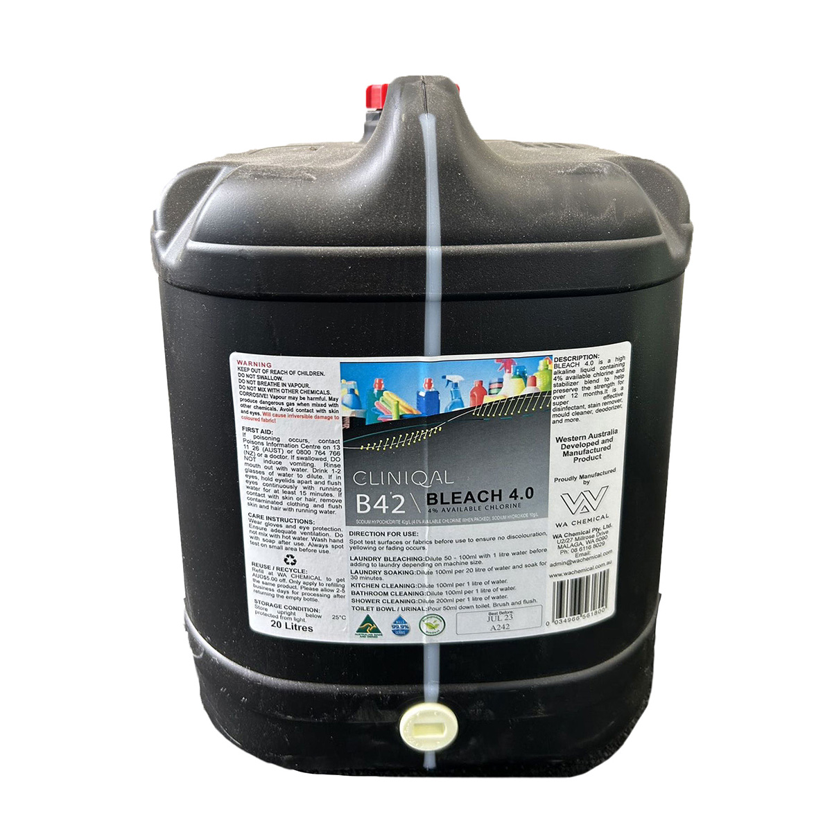 GreenCare 4% Sodium Hypochlorite Bleach 5L | ECO friendly | Natural ...