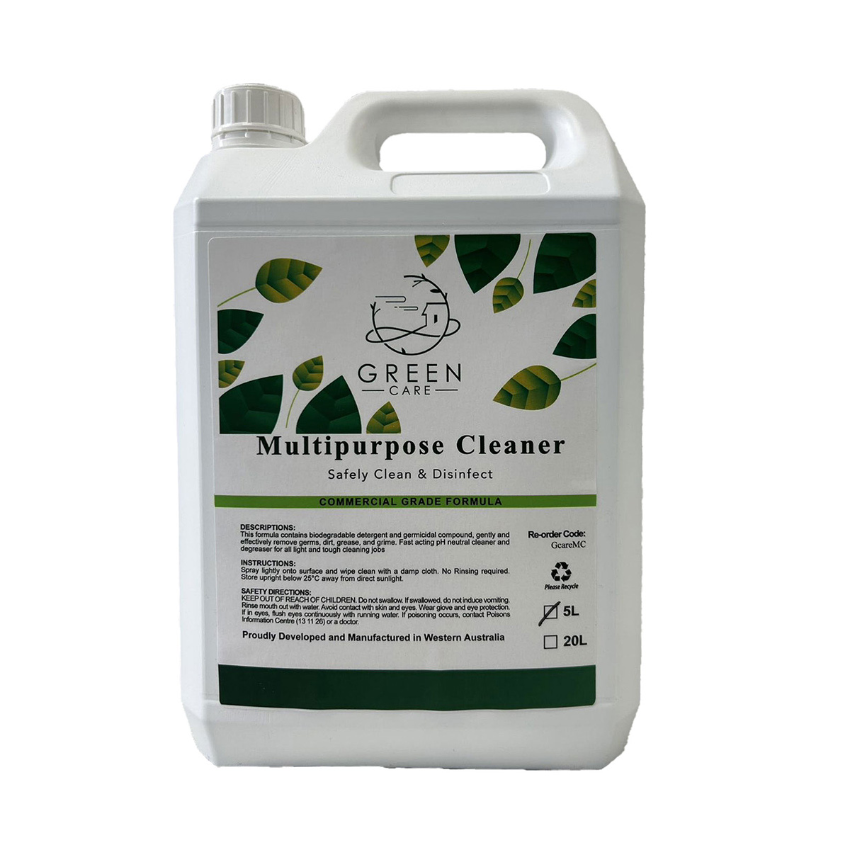 GreenCare Multi Purpose Cleanser 5L | ECO friendly | Natural Green ...