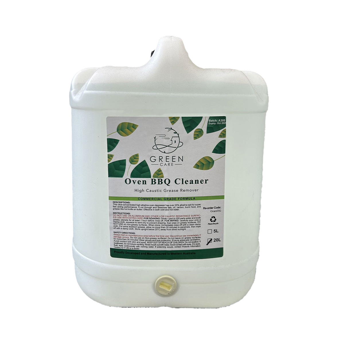 GreenCare Oven&Grill Cleaner 20L | ECO friendly | Natural Green Packaging