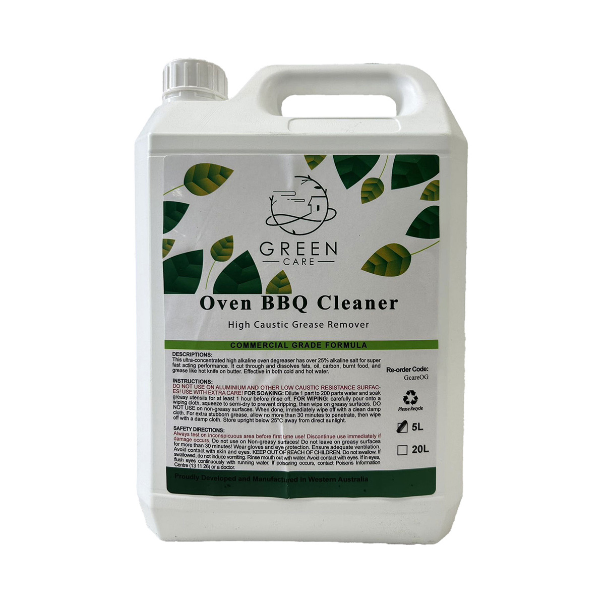 GreenCare Oven&Grill Cleaner 5L | ECO friendly | Natural Green Packaging