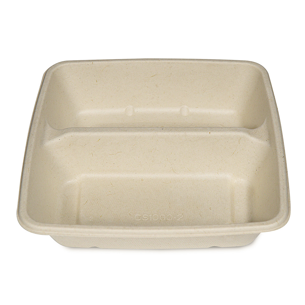 Sugarcane 2 Compartment Square Bento Box | ECO friendly | Natural Green ...