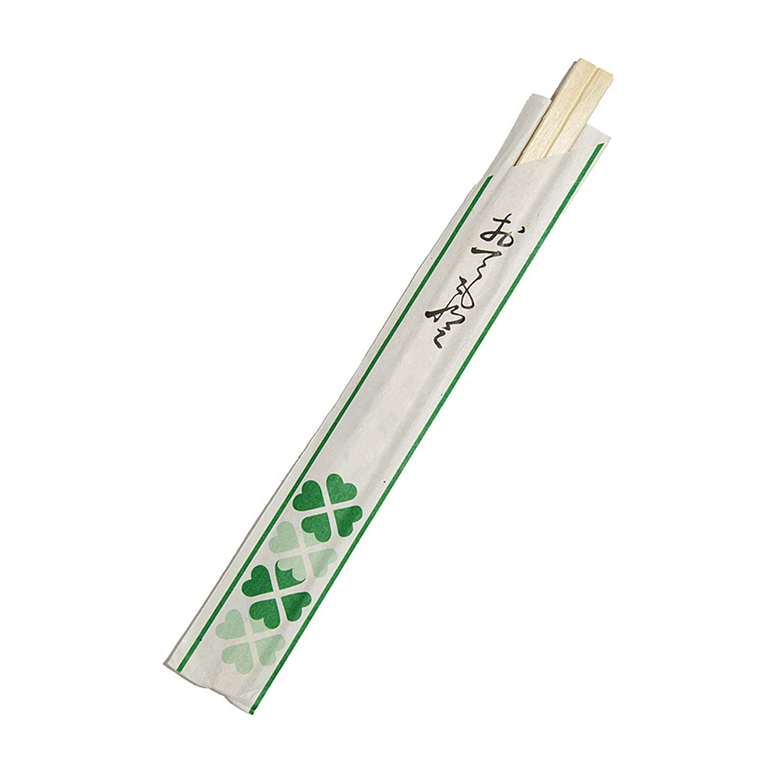 20.5cm Wooden Chopstick with Paper Cover | ECO friendly | Natural Green ...
