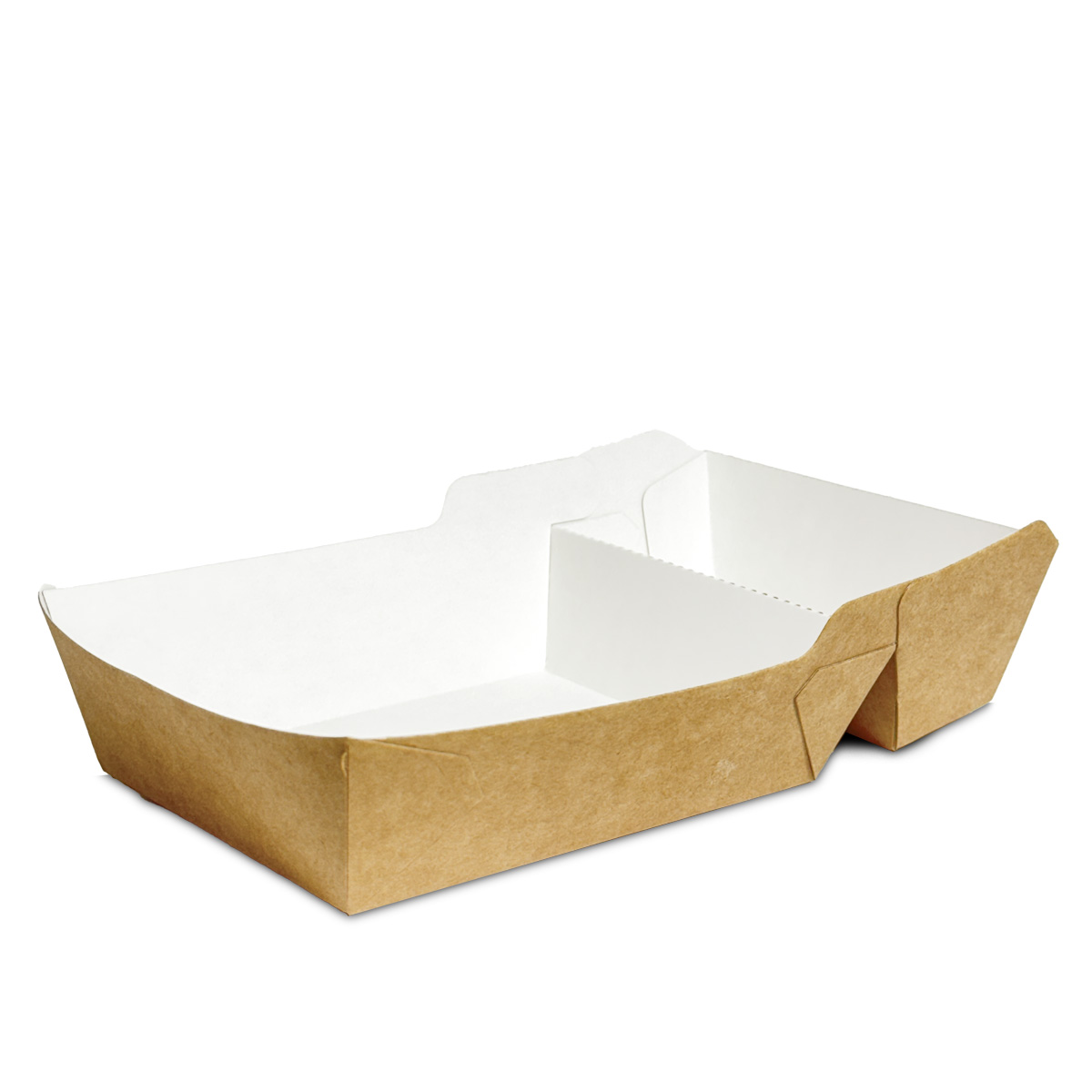 Two Compartment Paper Tray | ECO friendly | Natural Green Packaging