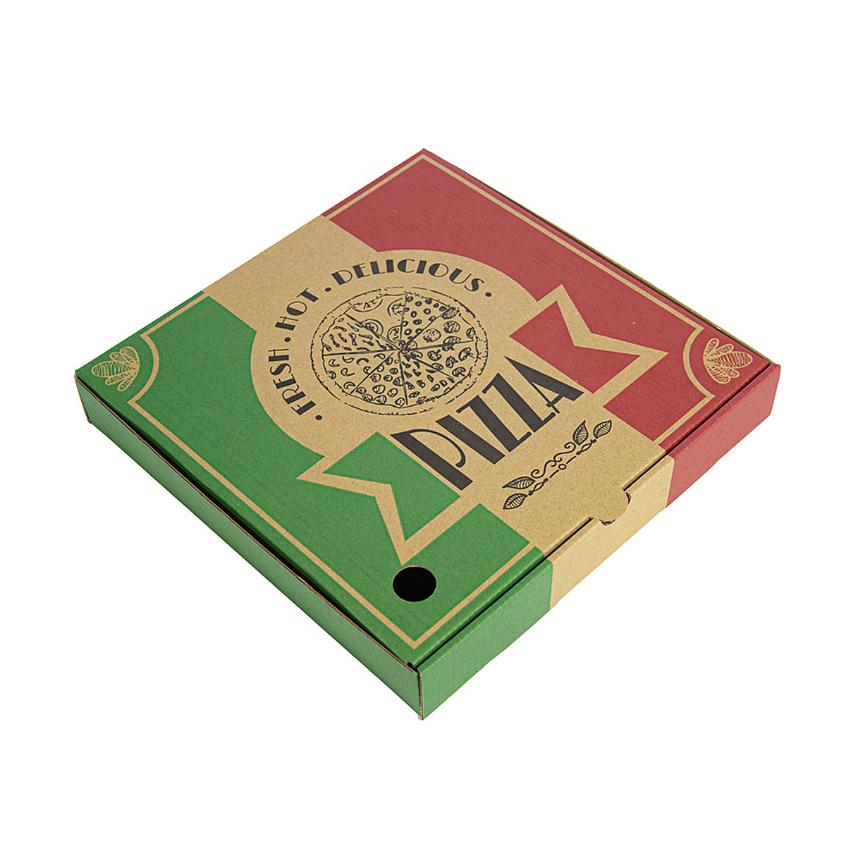 Kraft Recycle Paper Pizza Box 10 Inch Brown with Printing | ECO ...