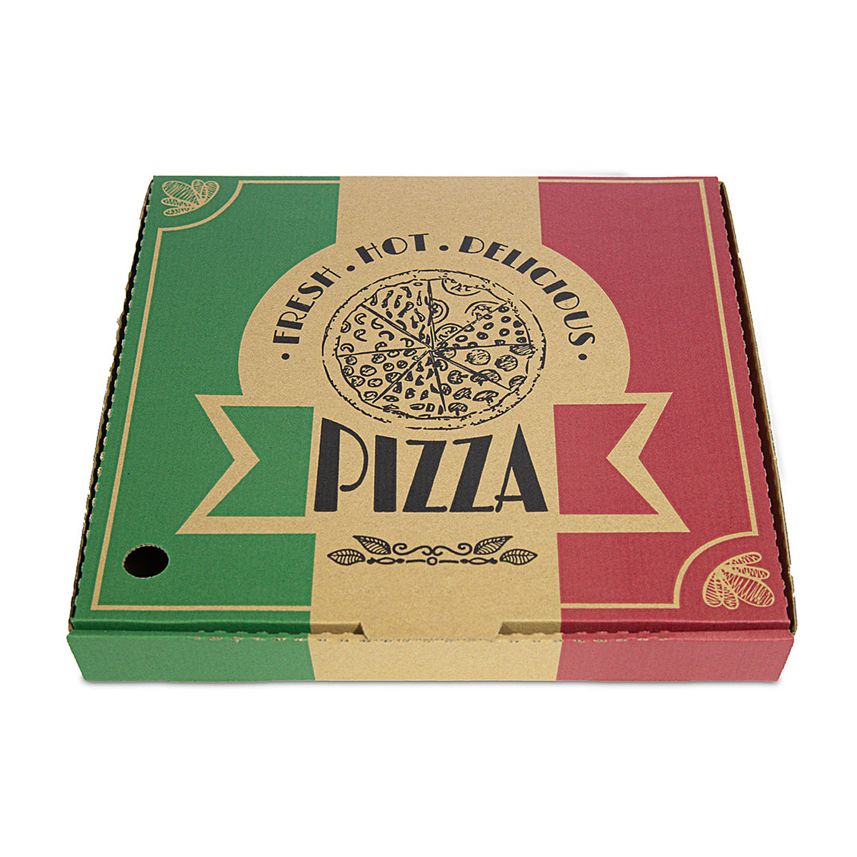 Kraft Recycle Paper Pizza Box 13 Inch Brown with Printing | ECO ...
