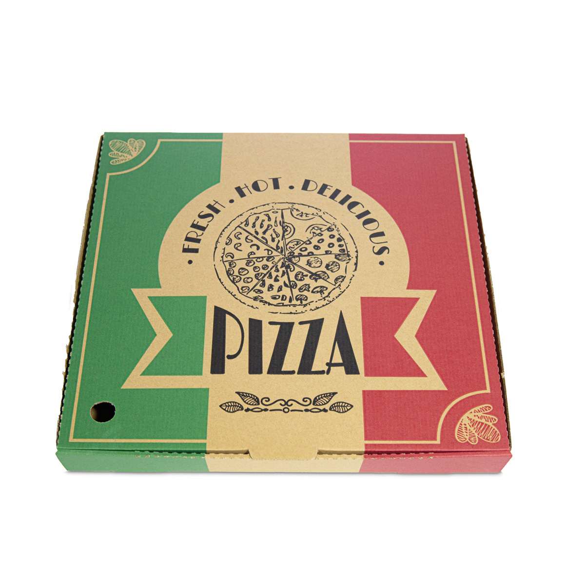 Kraft Recycle Paper Pizza Box 15 Inch Brown with Printing | ECO ...