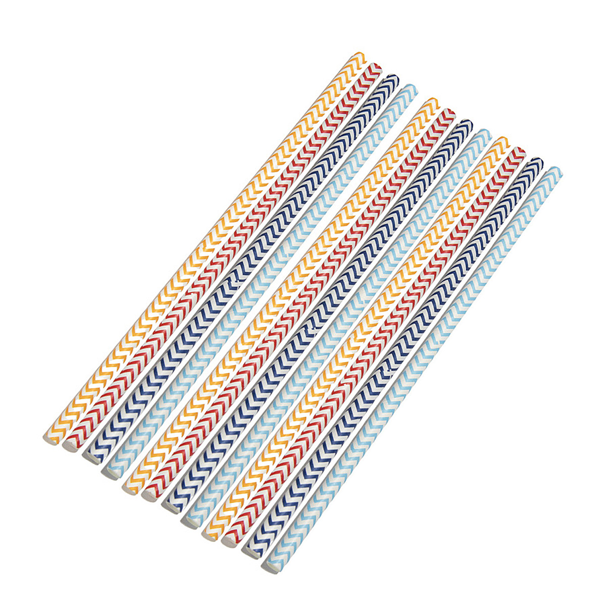 6*197mm Paper Regular Paper Straws Flat End Multi Color | ECO friendly ...