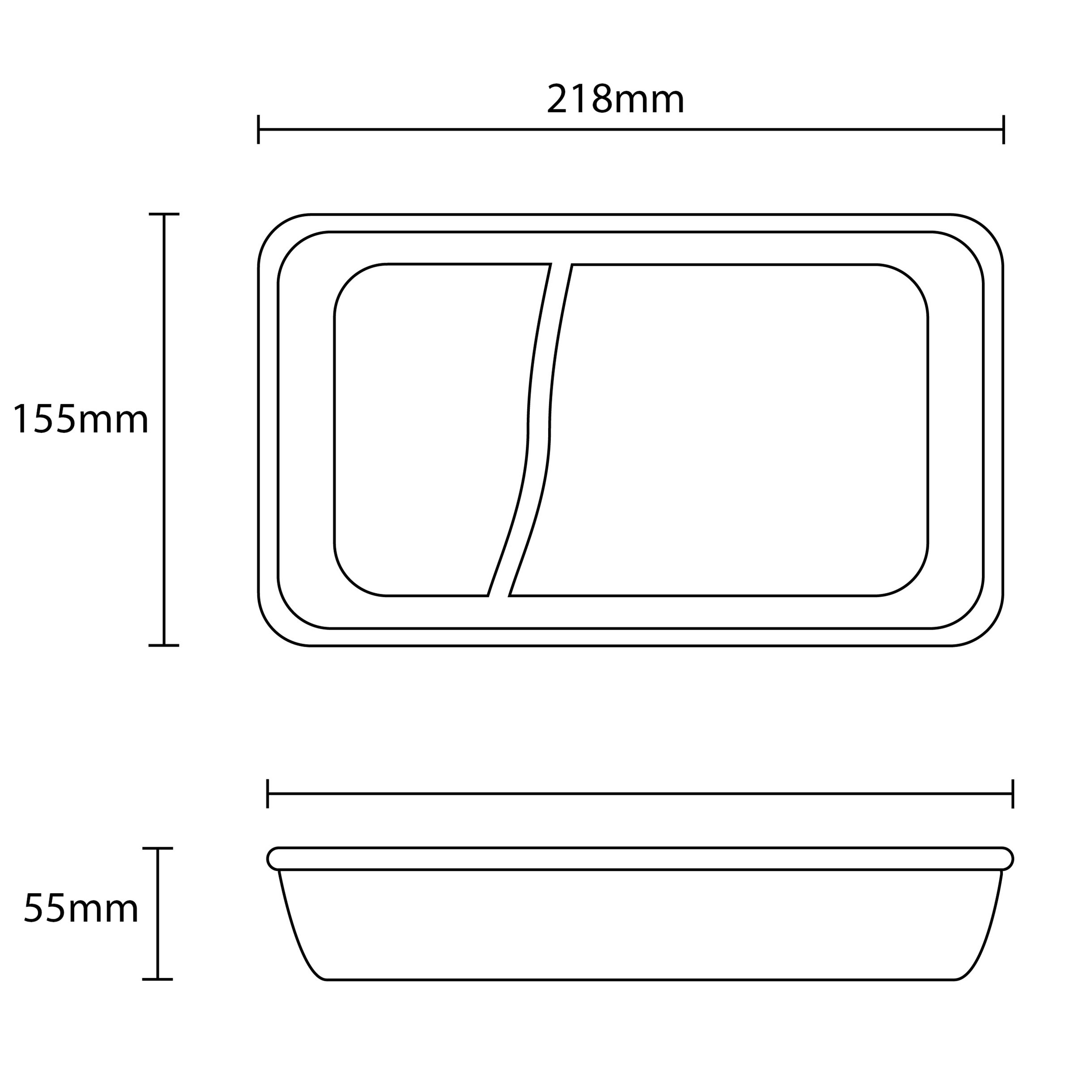 30oz Rectangle Container with Dome Lid Black | ECO friendly | Natural ...