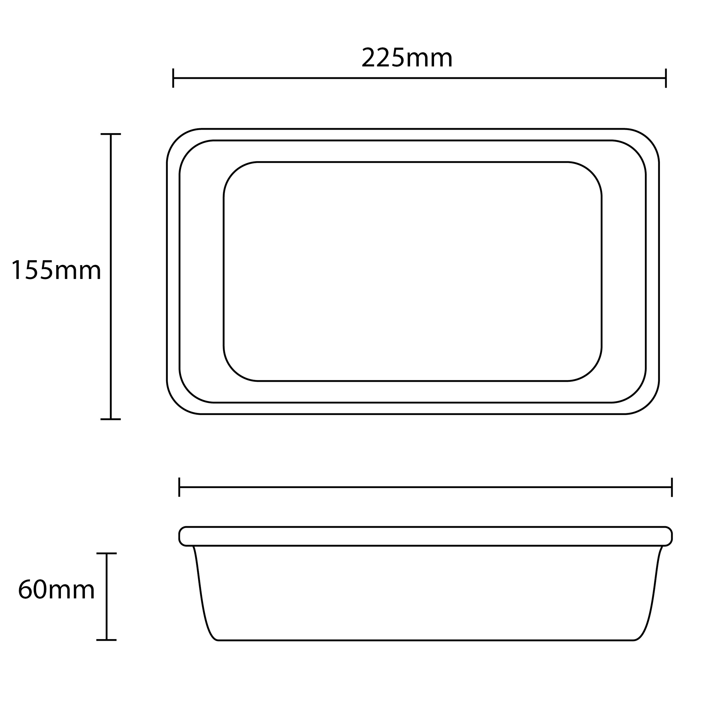 38oz Rectangle Container with Dome Lid Black | ECO friendly | Natural Green Packaging