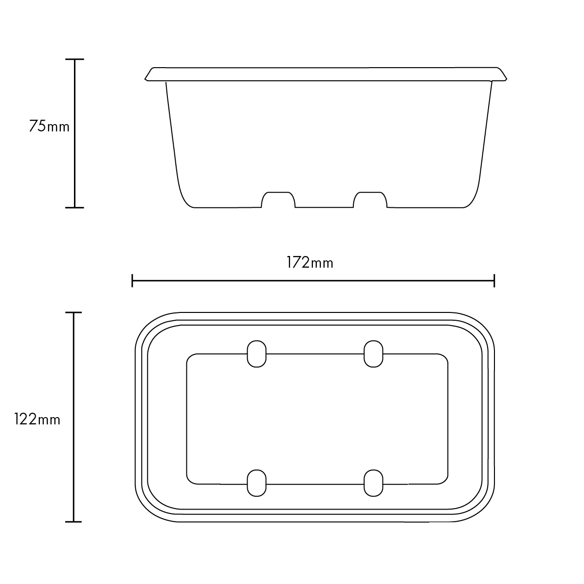 1000ml Sugarcane Rectangle Container | ECO friendly | Natural Green ...