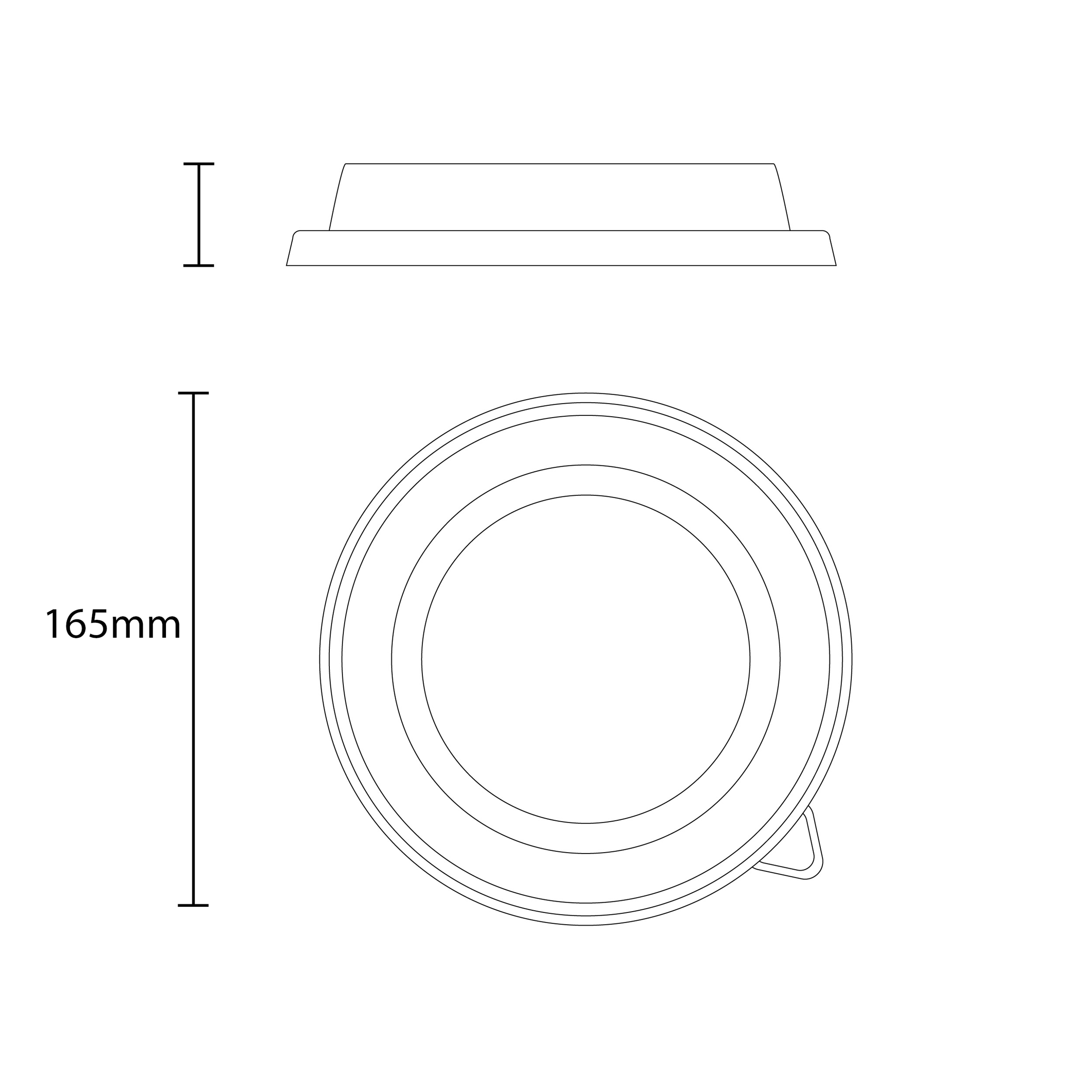 165mm PP Lid to Suit 1100ml Kraft Paper Bowl | ECO friendly | Natural ...