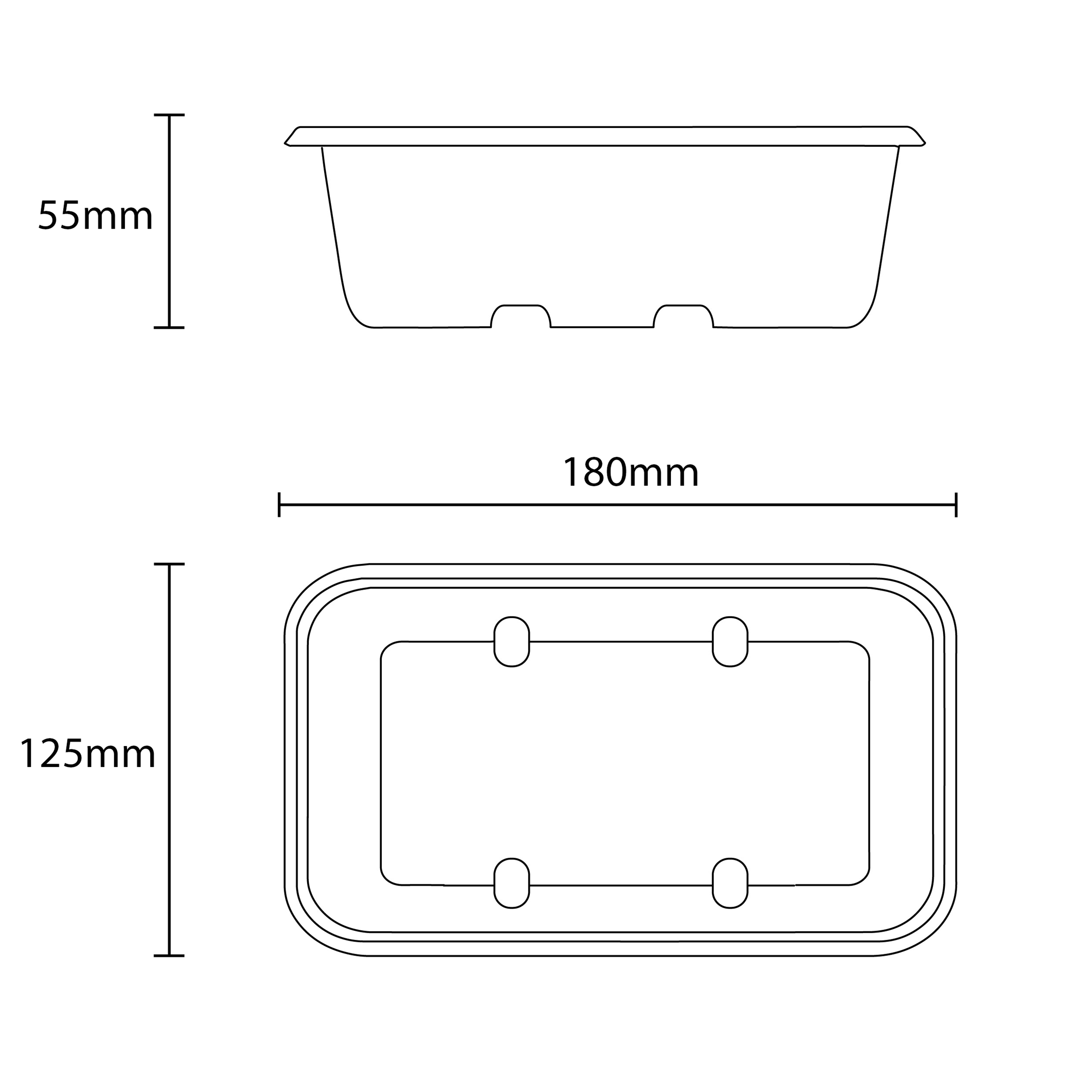 750ml Sugarcane Rectangle Container | ECO friendly | Natural Green Packaging