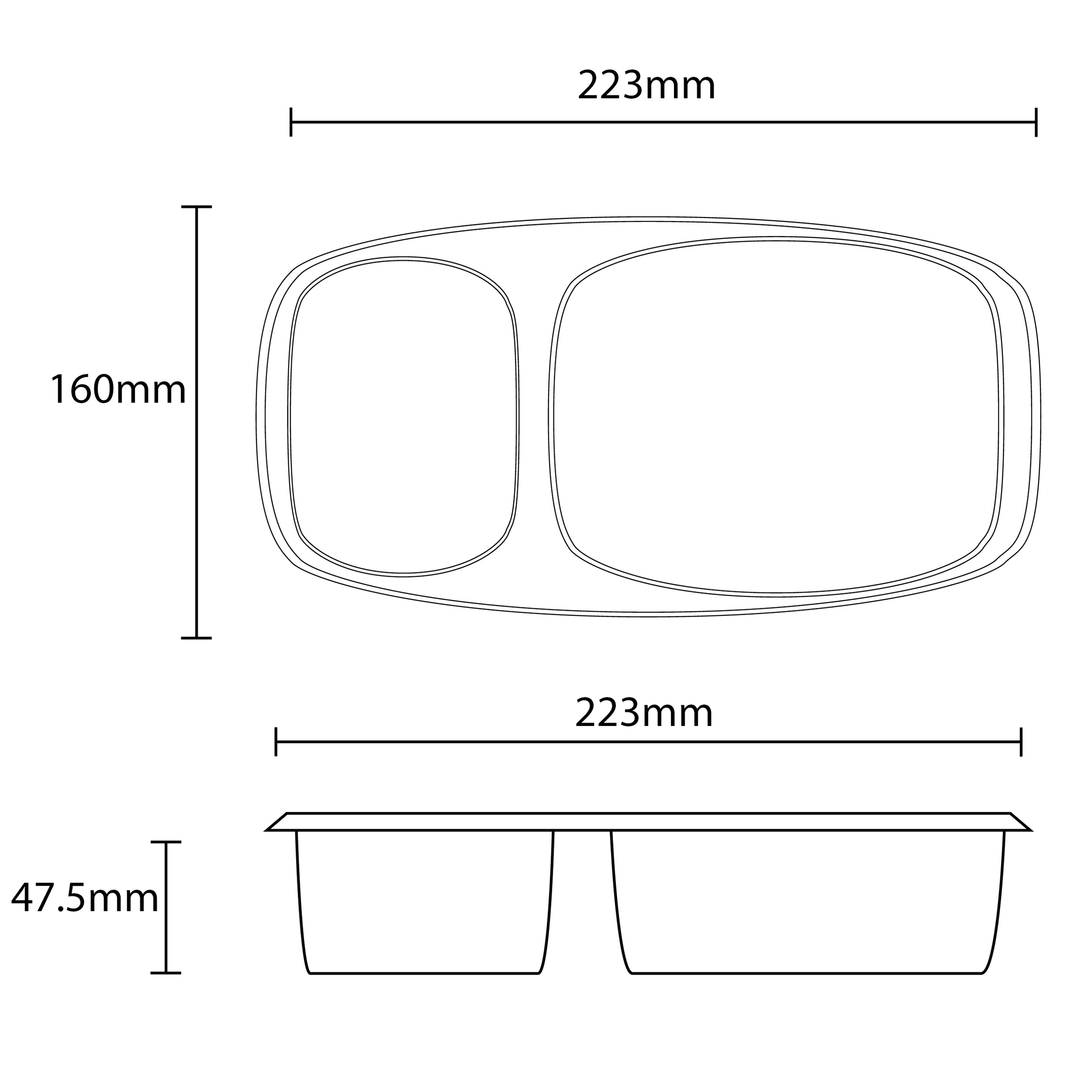 900ml Sugarcane Two compartment Rectangle Container | ECO friendly ...