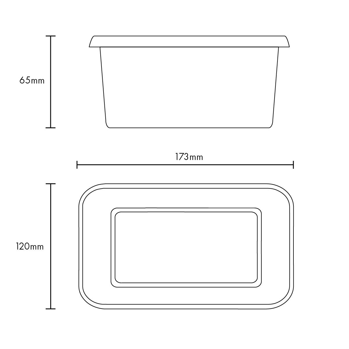 1000ml Rectangle PP Container Tub SK Series | ECO friendly | Natural Green Packaging