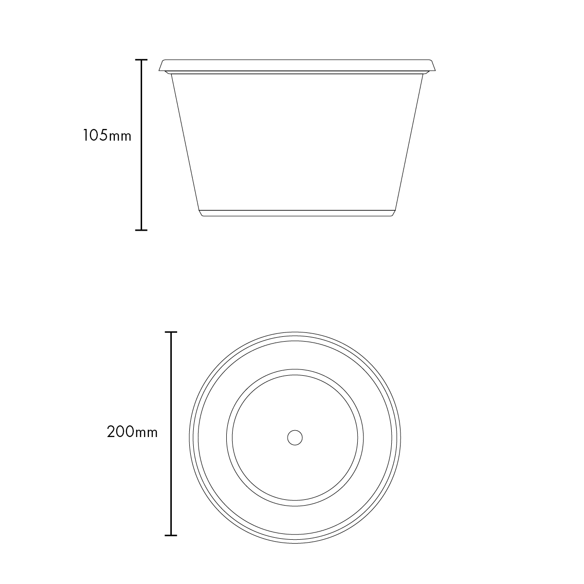 2000ml Round PP Container w/Lid | ECO friendly | Natural Green Packaging